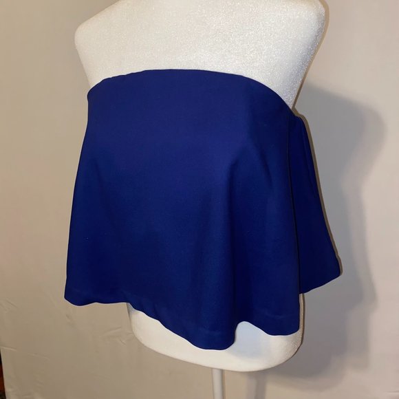 Tobi | Tops | Tobi Royal Blue Strapless Layered Open Back Top | Poshmark